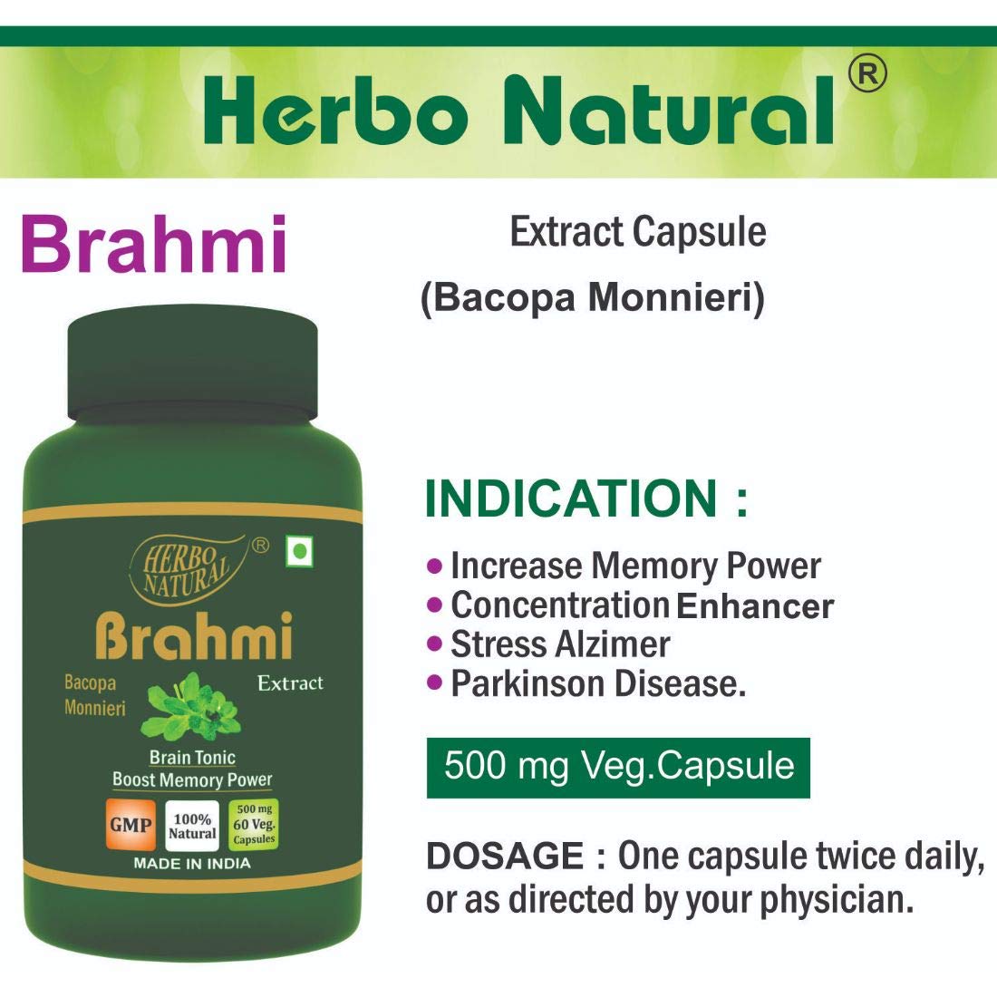 vegan-friendly brahmi extract capsules