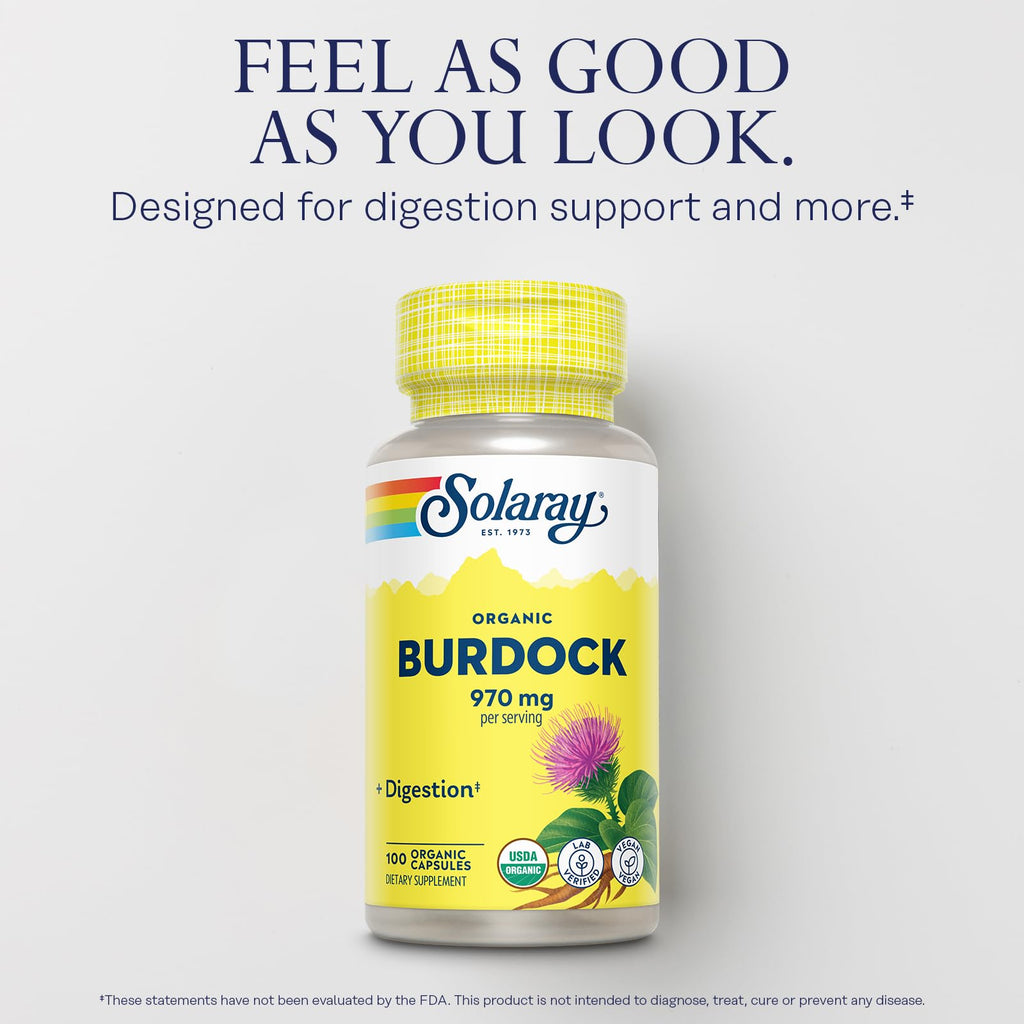 Vegan-friendly burdock root capsules for wellness