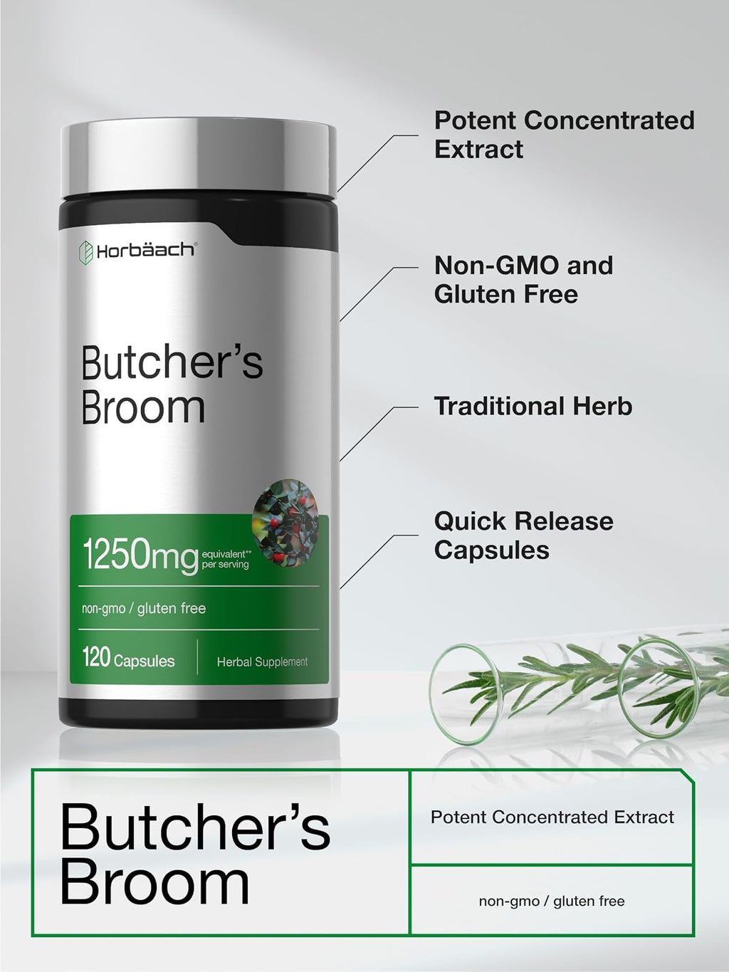 Vegan-friendly Butchers Broom supplement