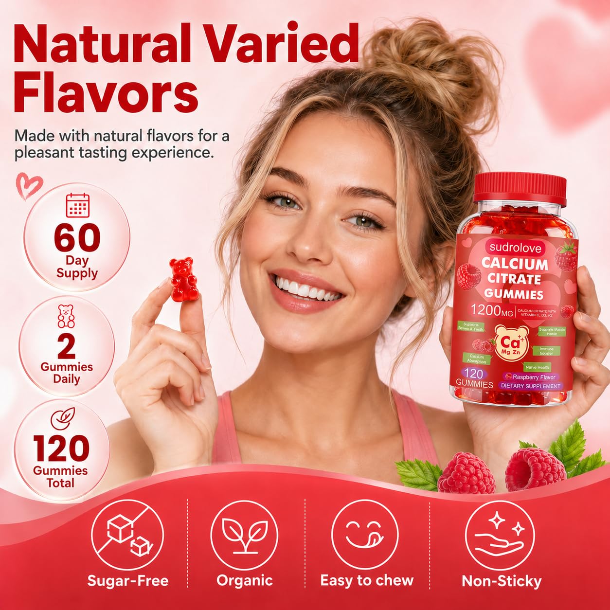 Vegan-friendly calcium citrate gummy vitamins