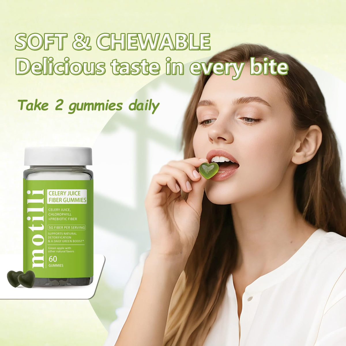 Vegan-friendly celery juice gummies