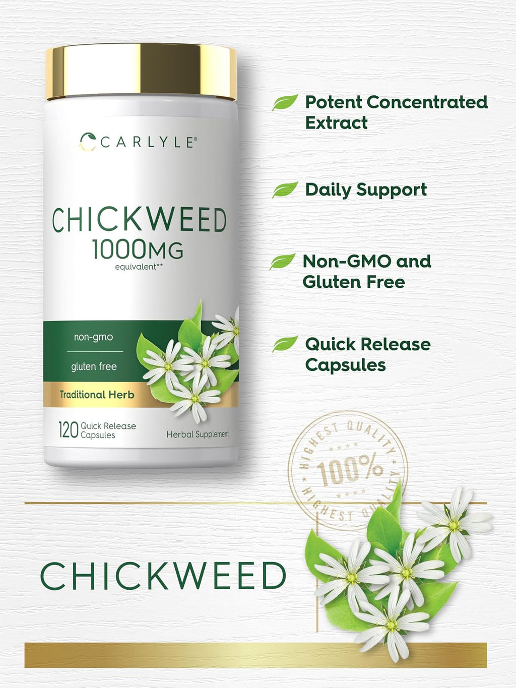 Vegan-friendly chickweed capsules