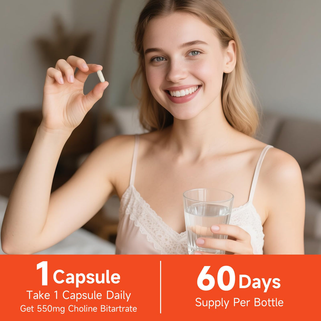 Vegan-friendly Choline Bitartrate capsules