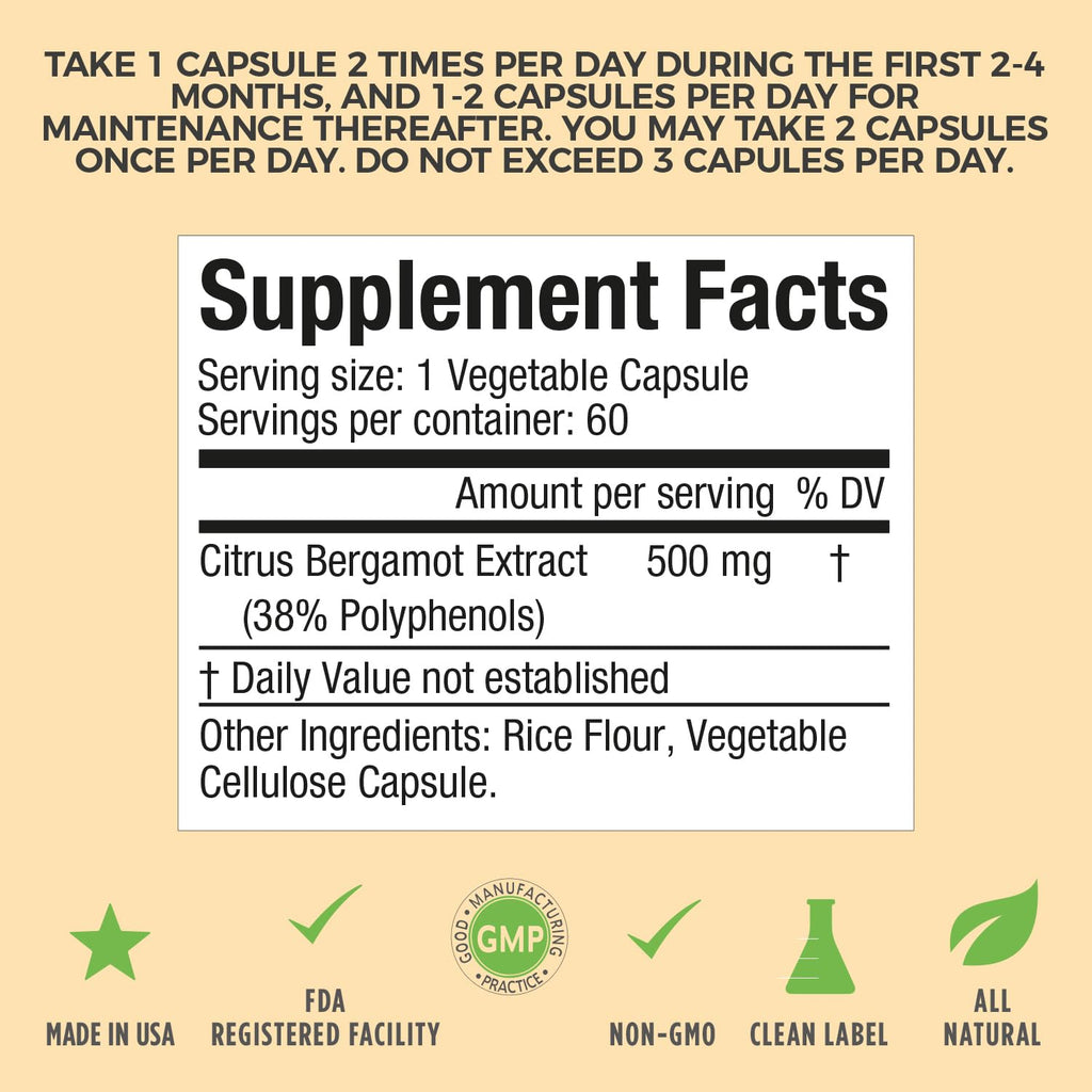 Vegan-friendly Citrus Bergamot supplements