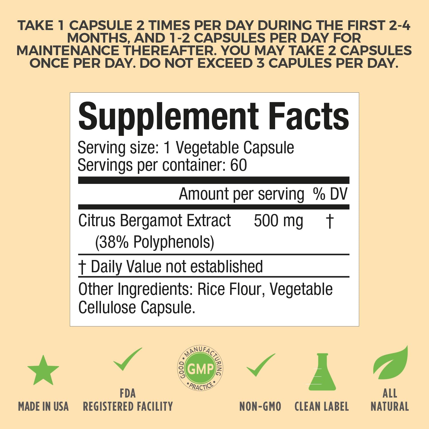 Vegan-friendly Citrus Bergamot supplements
