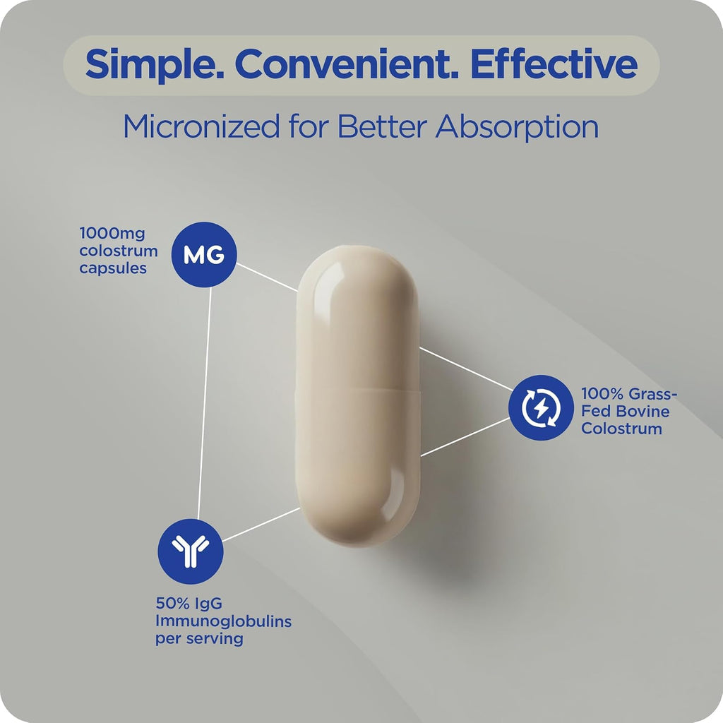 Vegan-friendly colostrum supplement capsules