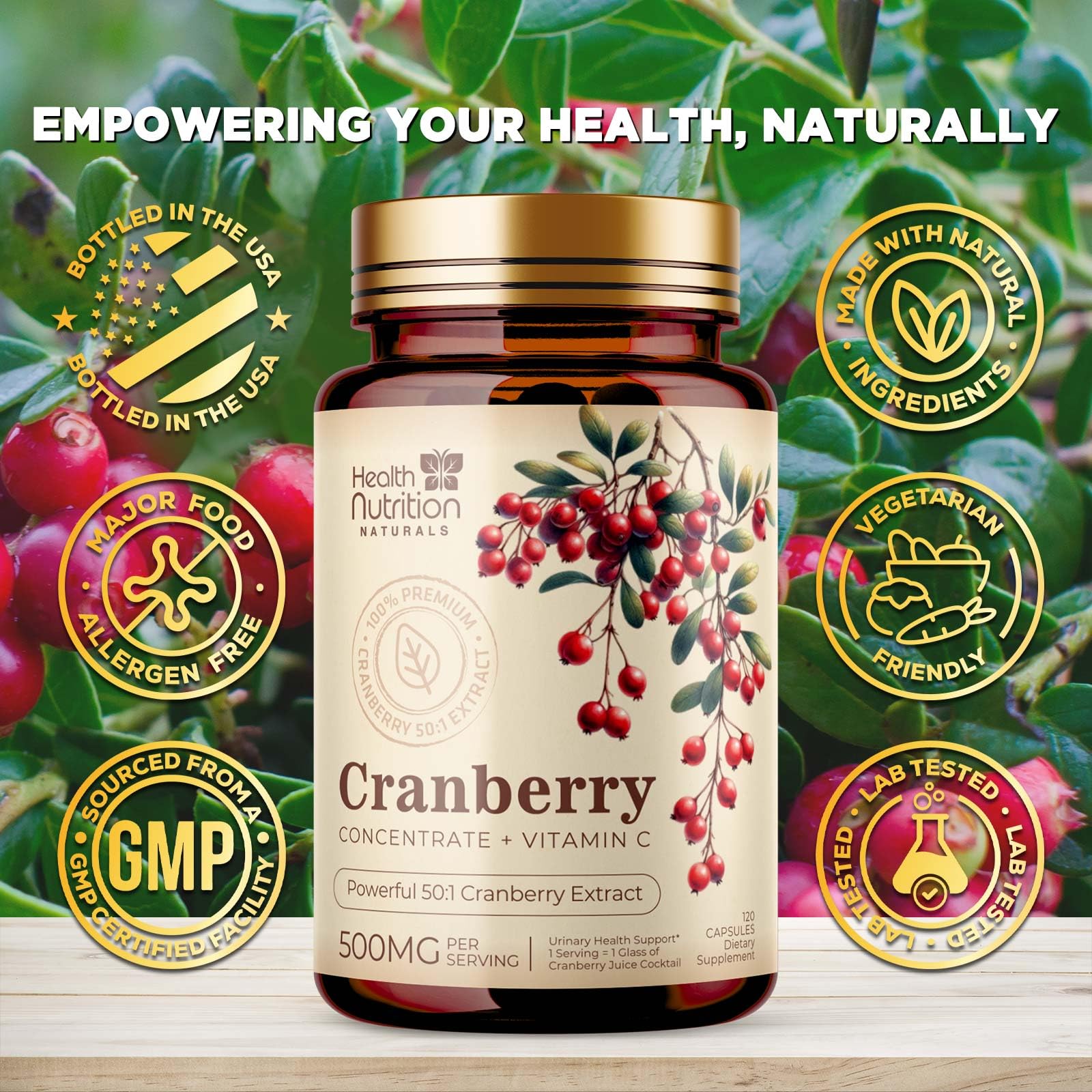 Vegan-friendly cranberry capsules
