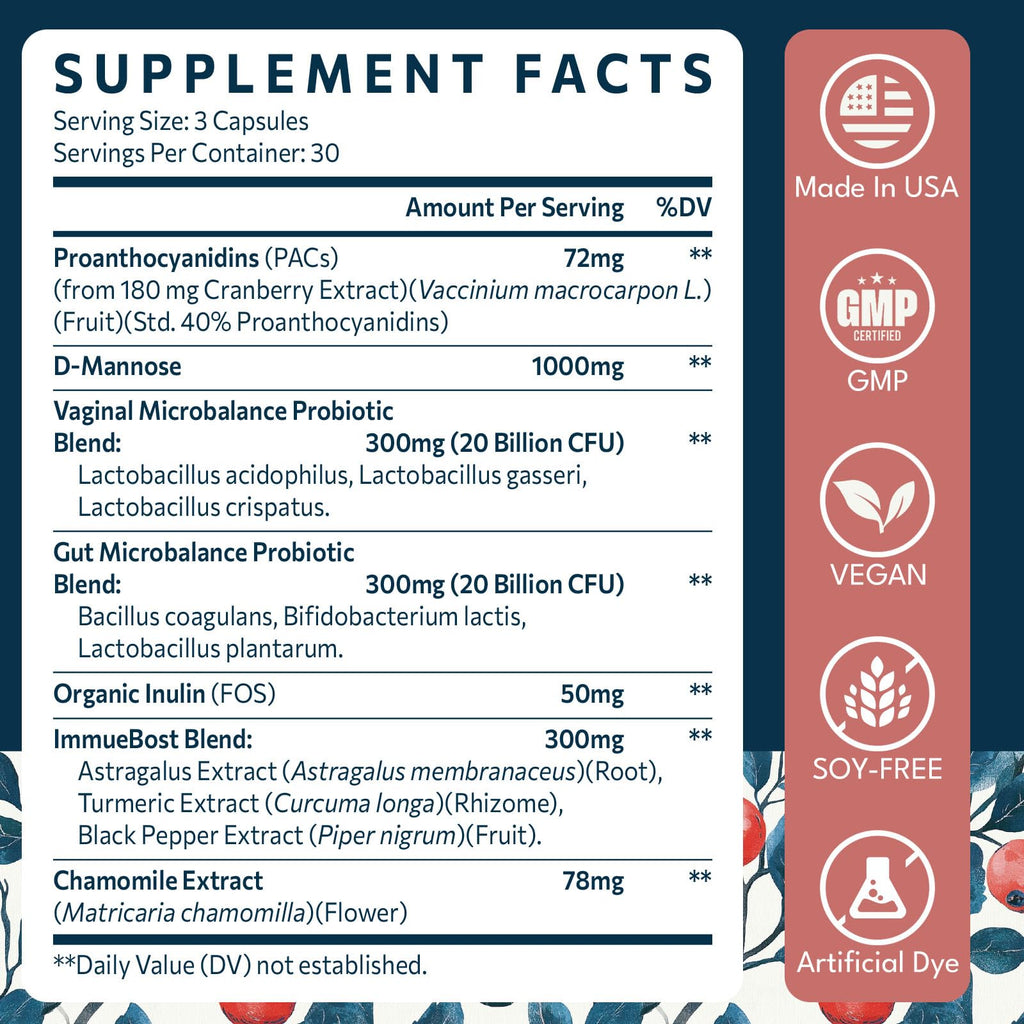 Vegan-friendly cranberry supplement in capsules