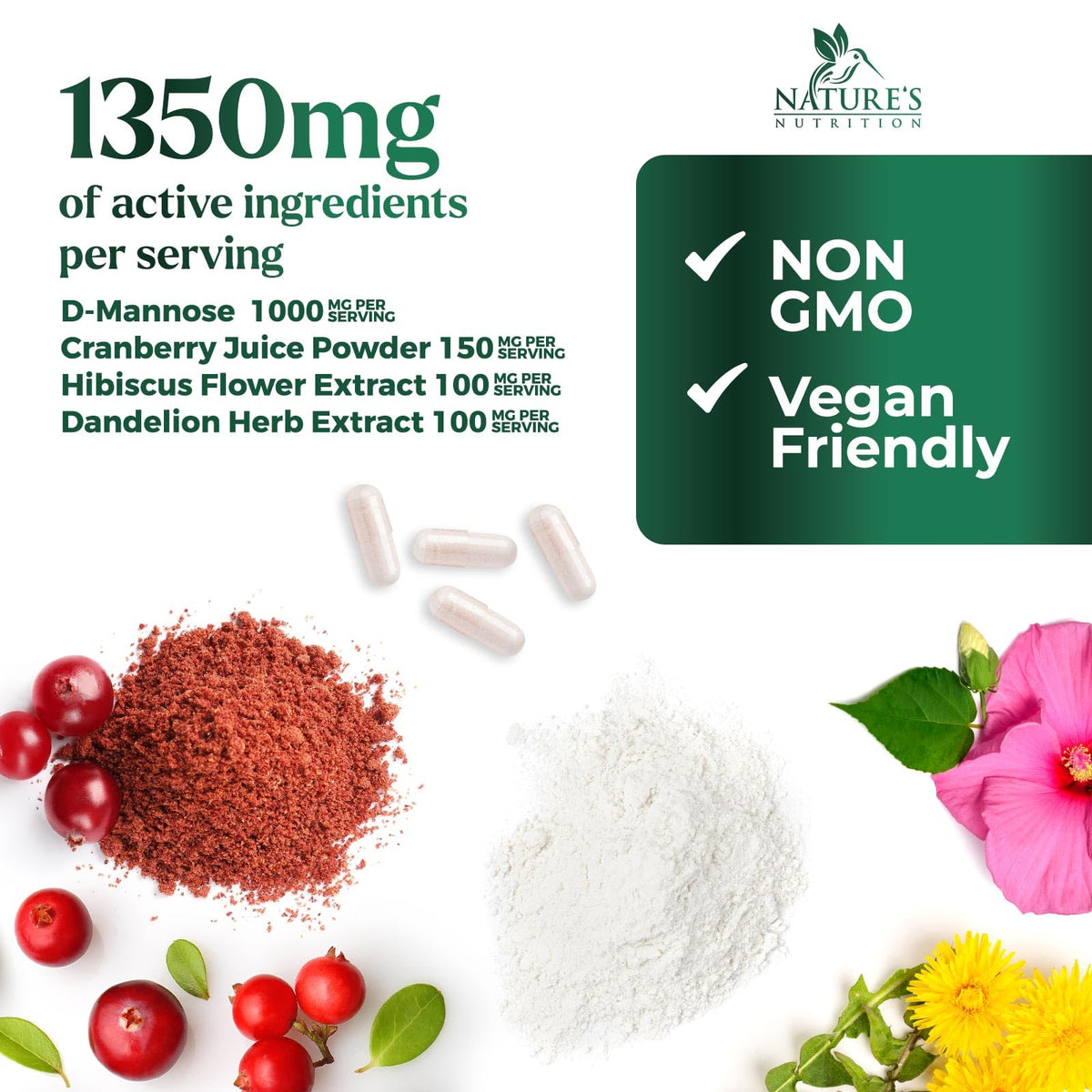 Vegan-friendly D-Mannose capsules