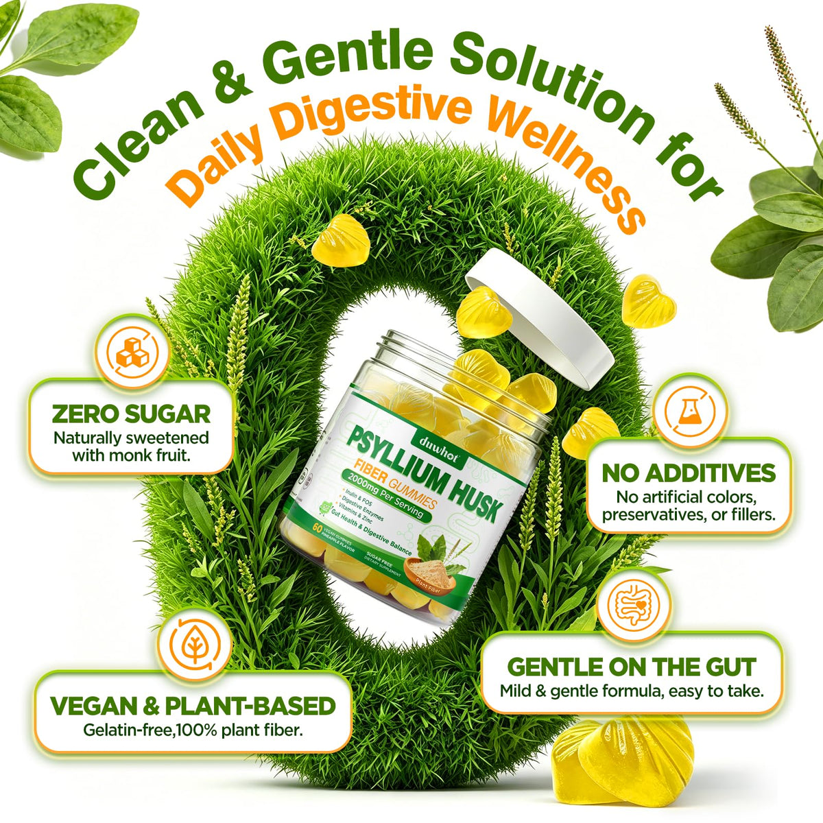 Vegan-friendly digestive enzyme gummies