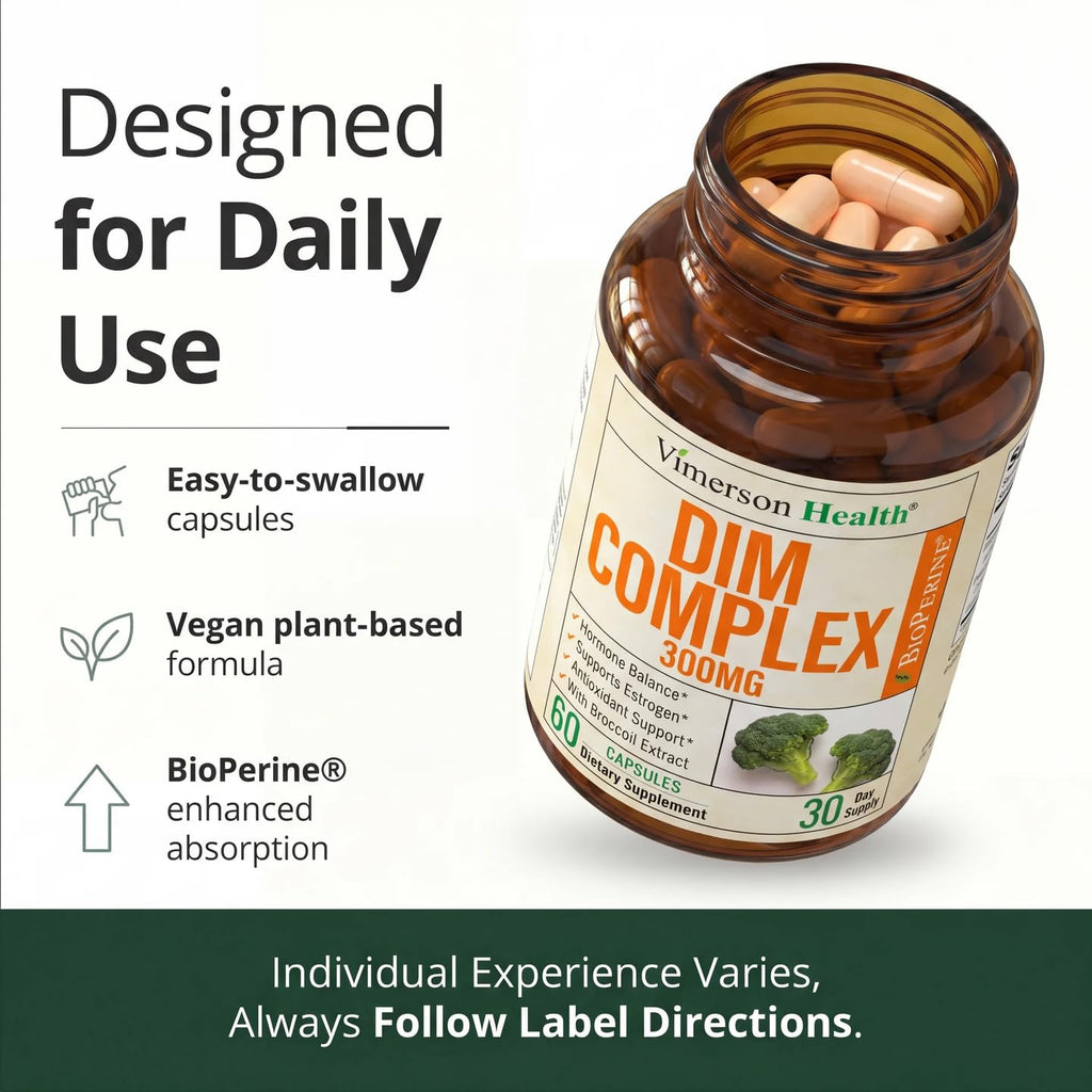 Vegan-friendly DIM supplement capsules