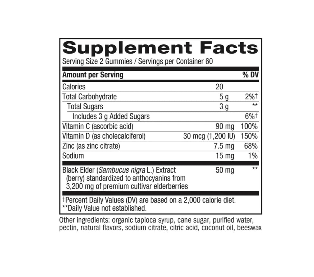 Vegan-friendly elderberry gummies for health