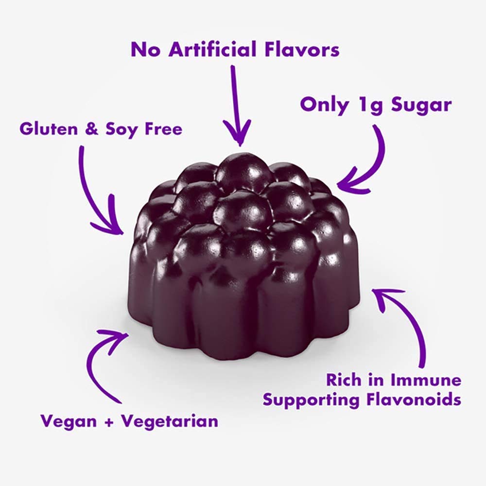 Vegan-friendly elderberry immune support gummies