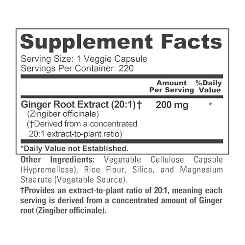 Vegan-friendly ginger supplement for vitality
