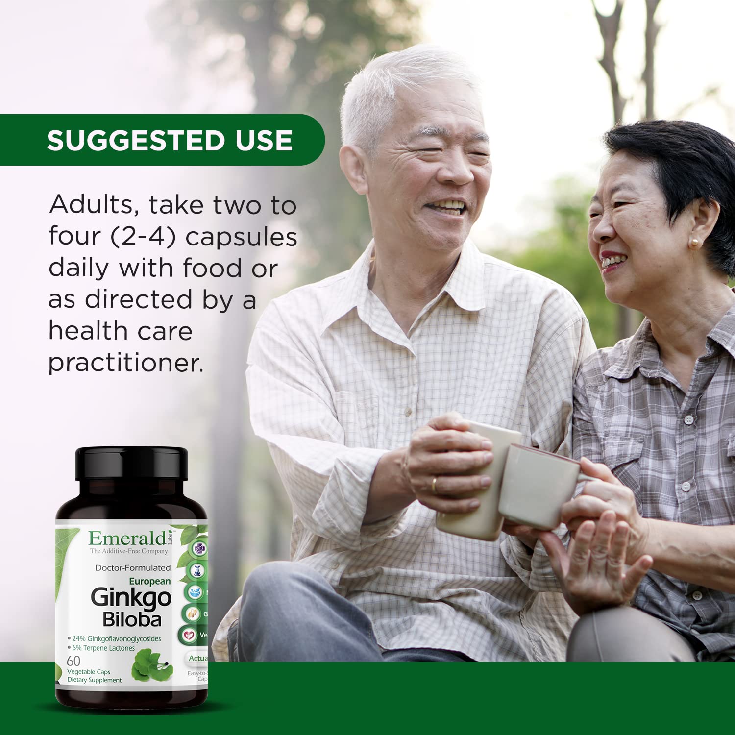 Vegan-friendly Ginkgo Biloba capsules