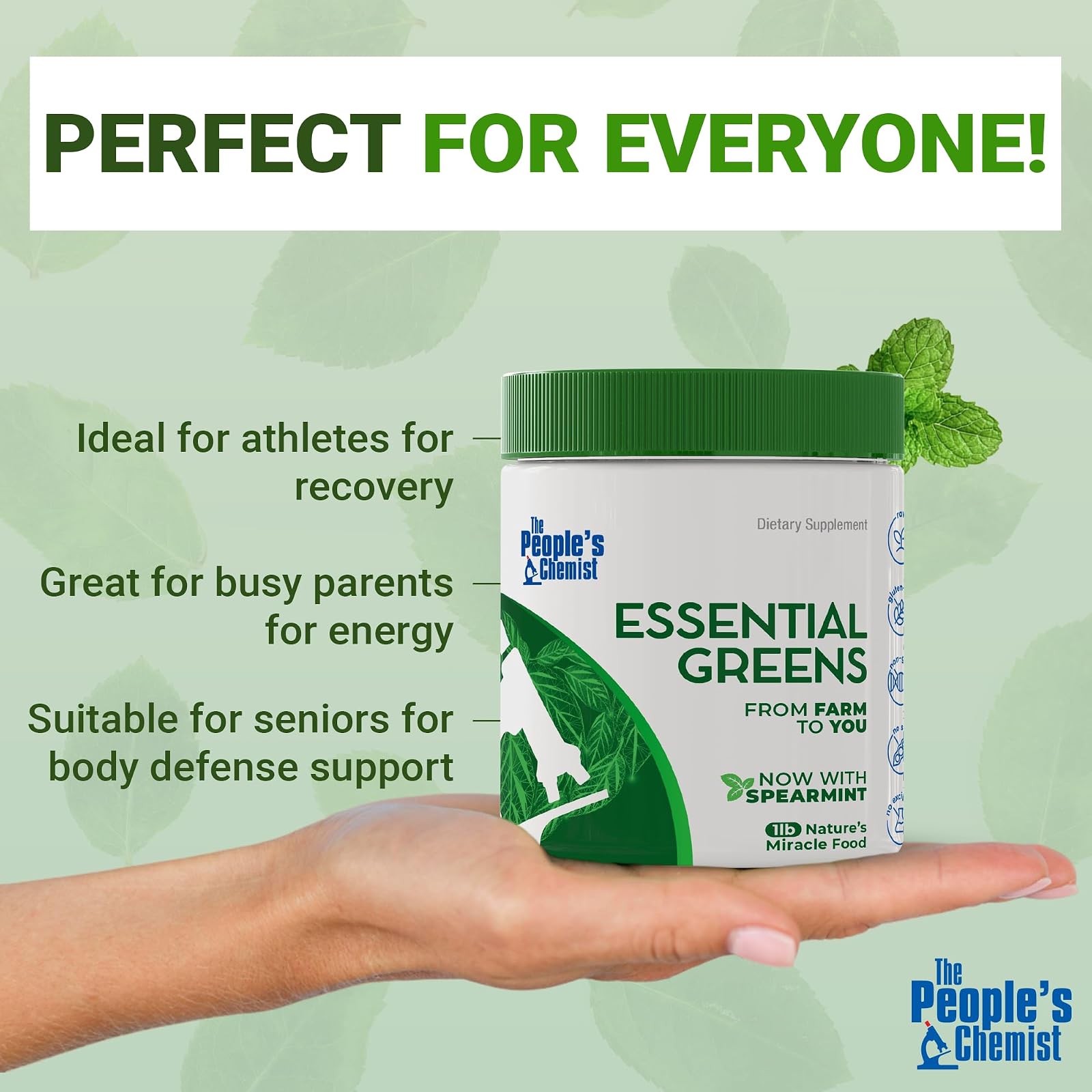Vegan-friendly greens powder supplement