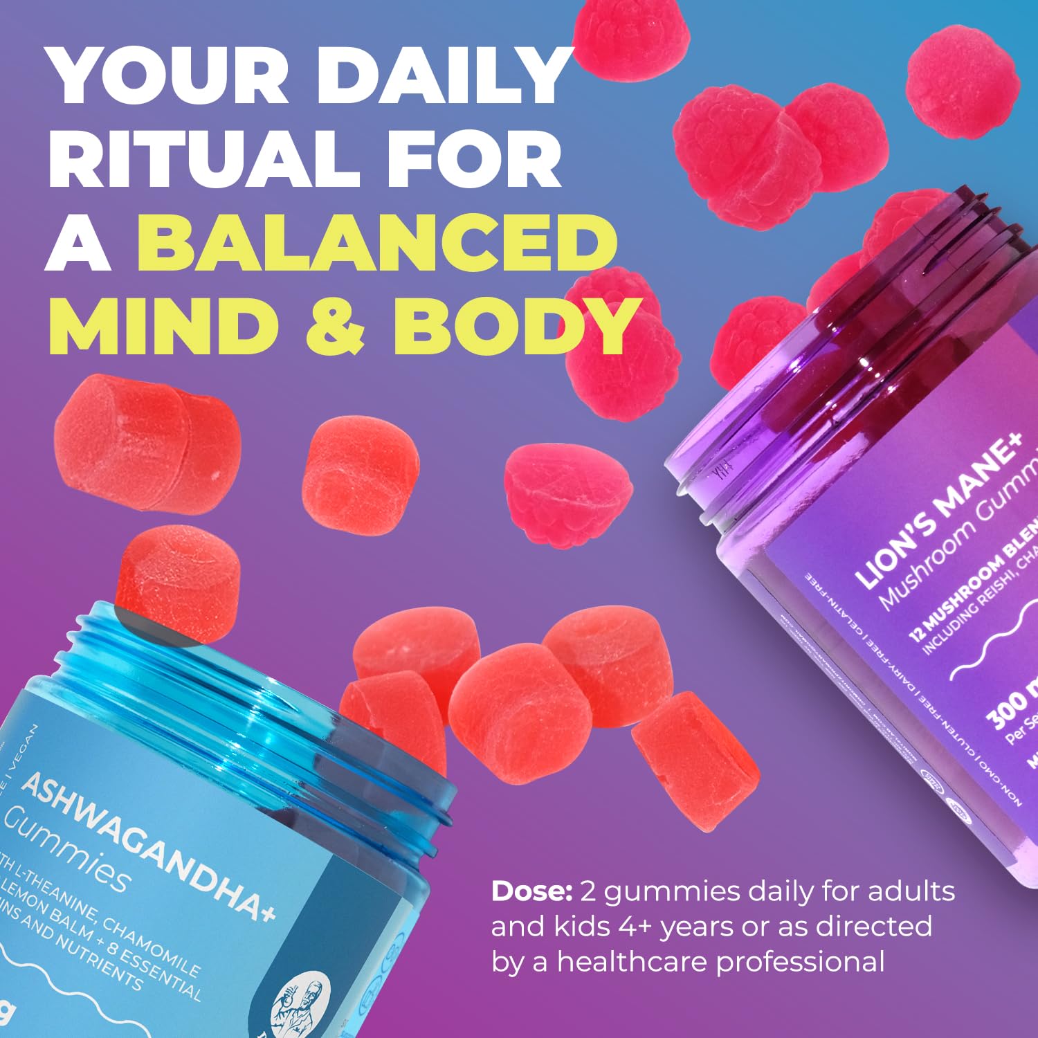Vegan-friendly herbal gummies for wellness