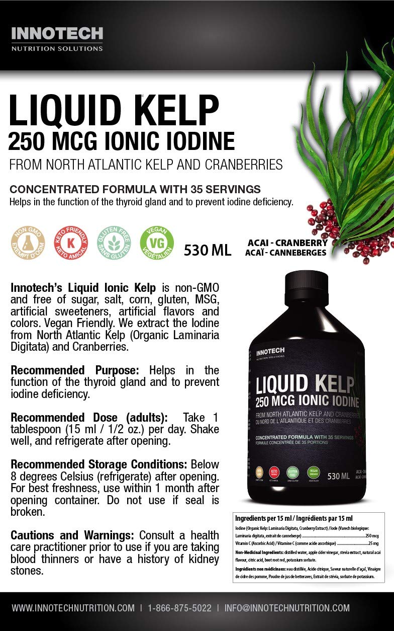 Vegan-friendly iodine liquid supplement