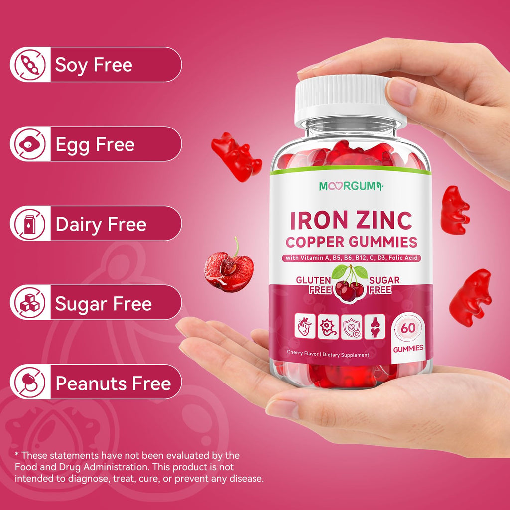 Vegan-friendly iron and mineral gummies