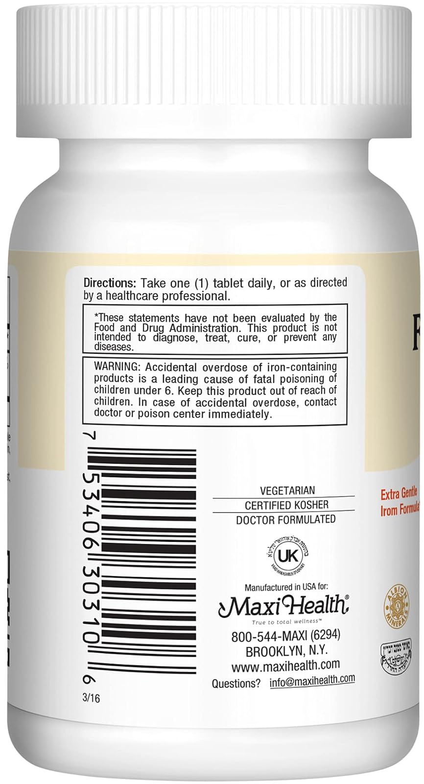 vegan-friendly iron bisglycinate tablets