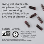 Vegan-friendly iron capsules for health