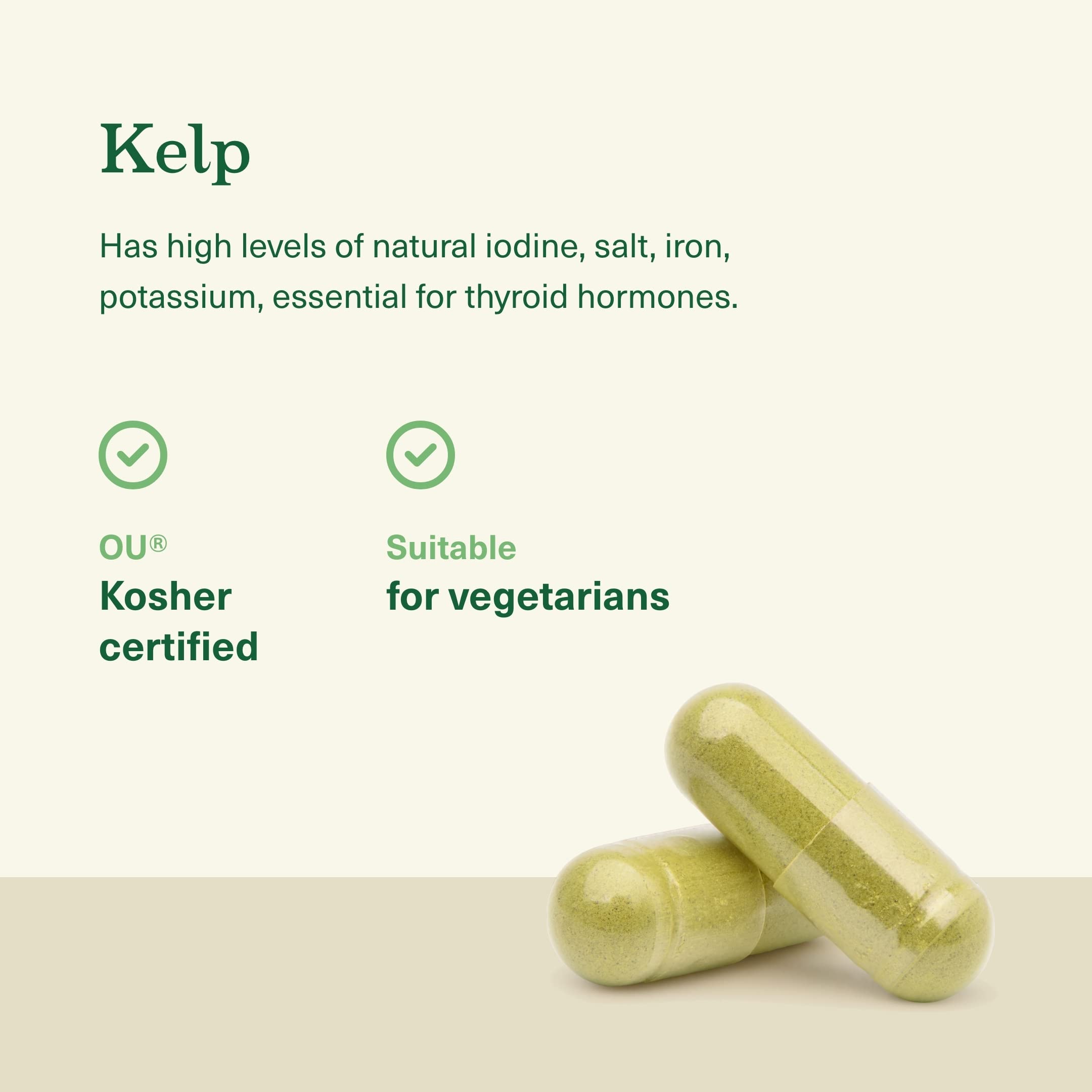 vegan-friendly kelp capsules
