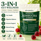 Vegan-friendly kombucha gummy supplements