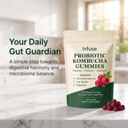 Vegan-friendly kombucha gummy supplements