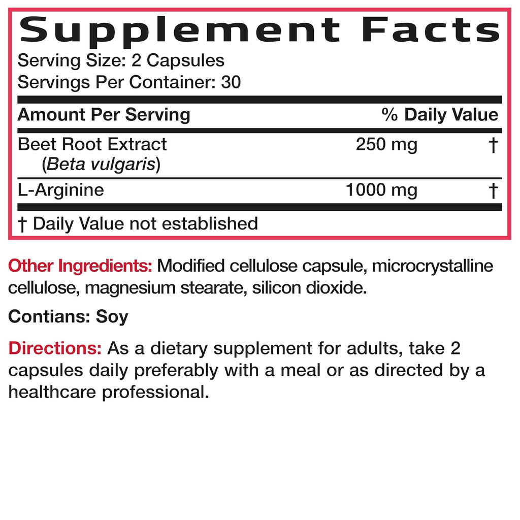Vegan-friendly l-arginine with beet root