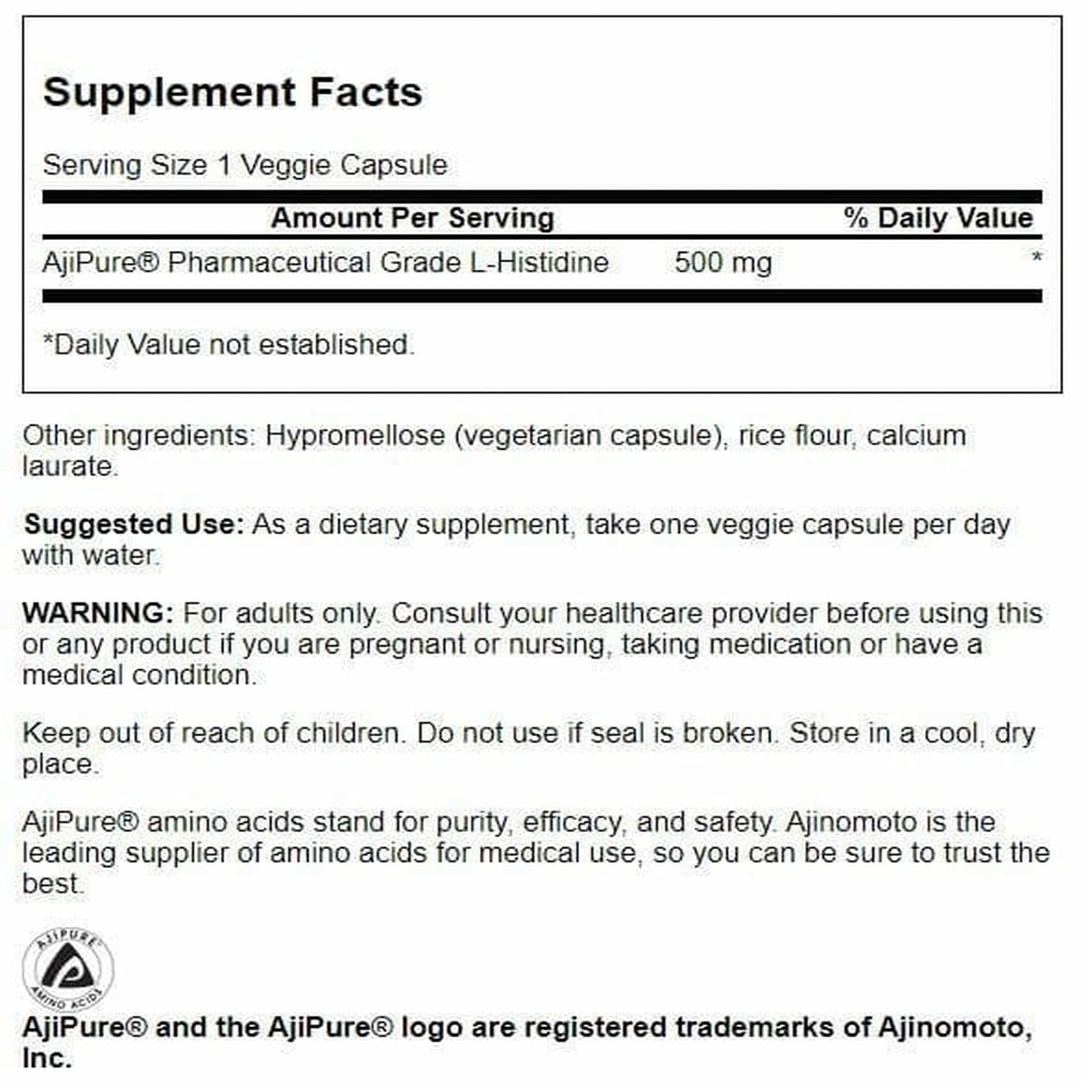 vegan-friendly L-Histidine supplement