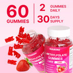 Vegan-friendly L-Methylfolate gummies for health