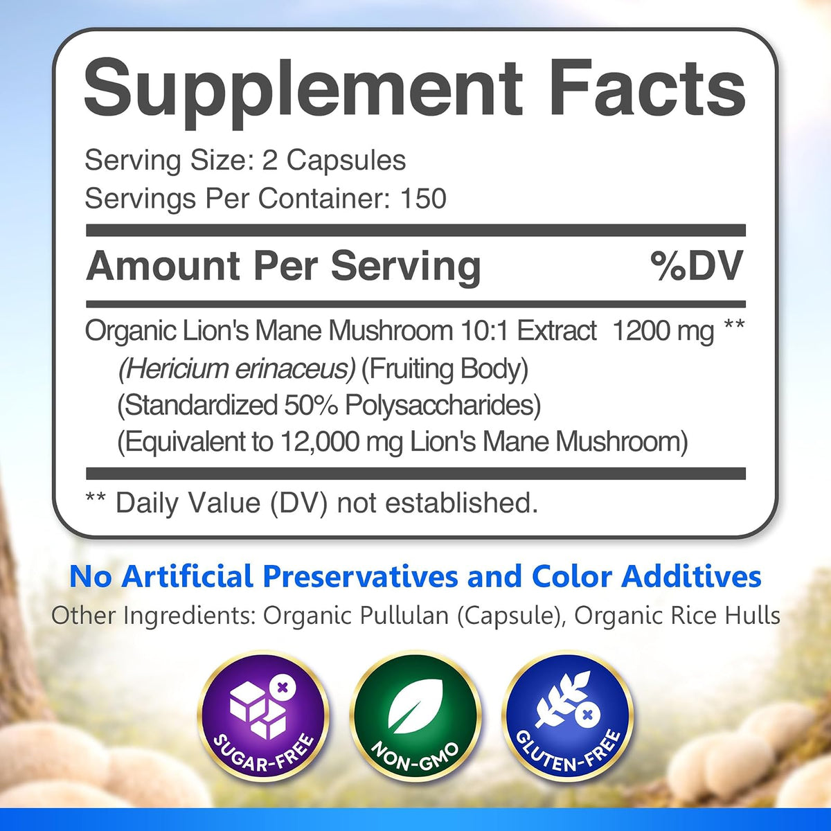 vegan-friendly lion's mane capsules