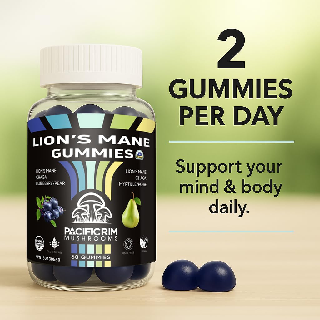 Vegan-friendly Lion's Mane Chaga gummies
