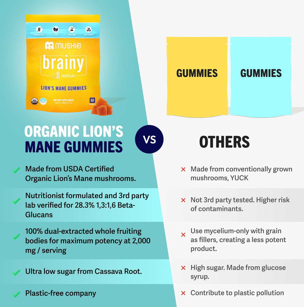 vegan-friendly lion’s mane mushroom gummies