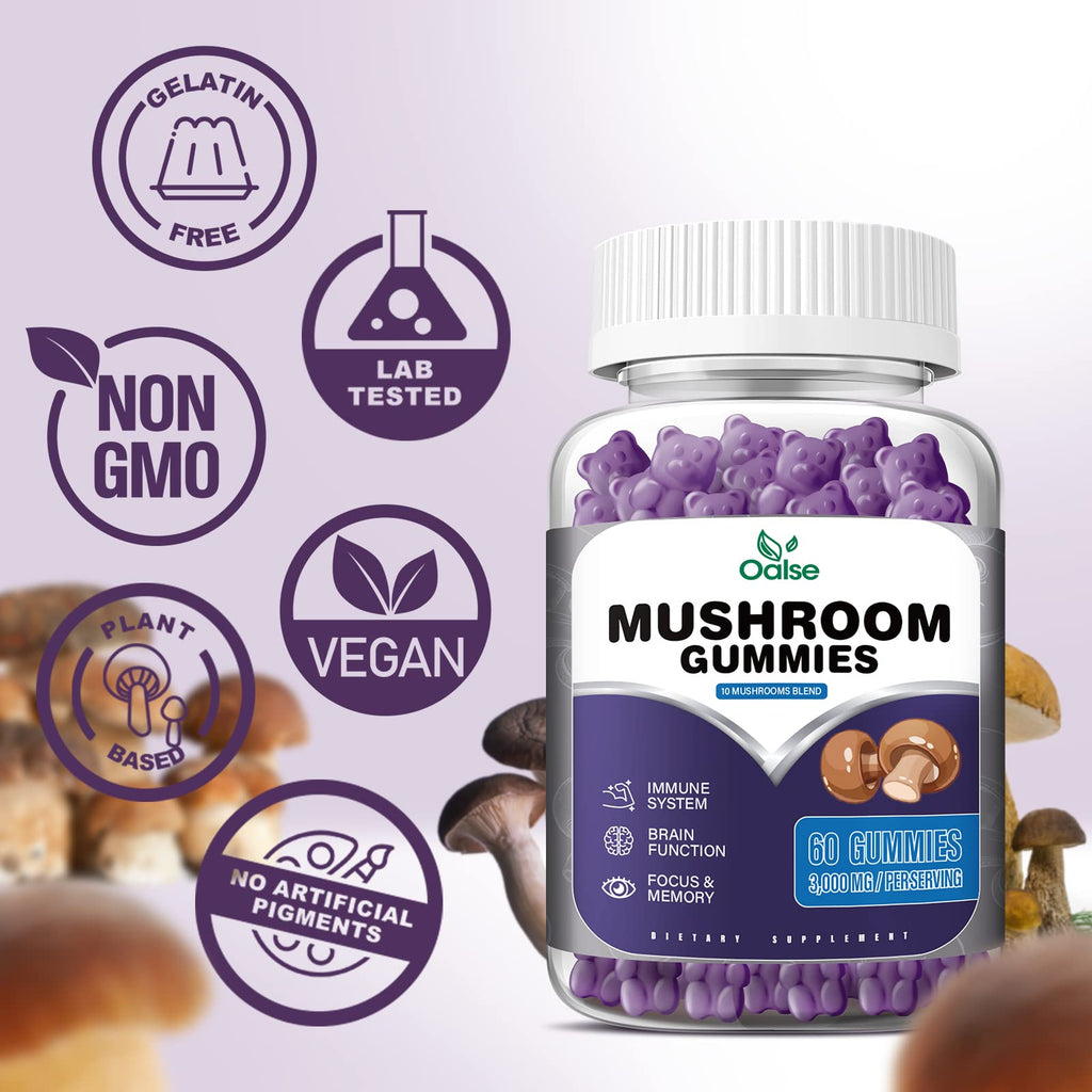 Vegan-friendly Lions Mane mushroom gummies