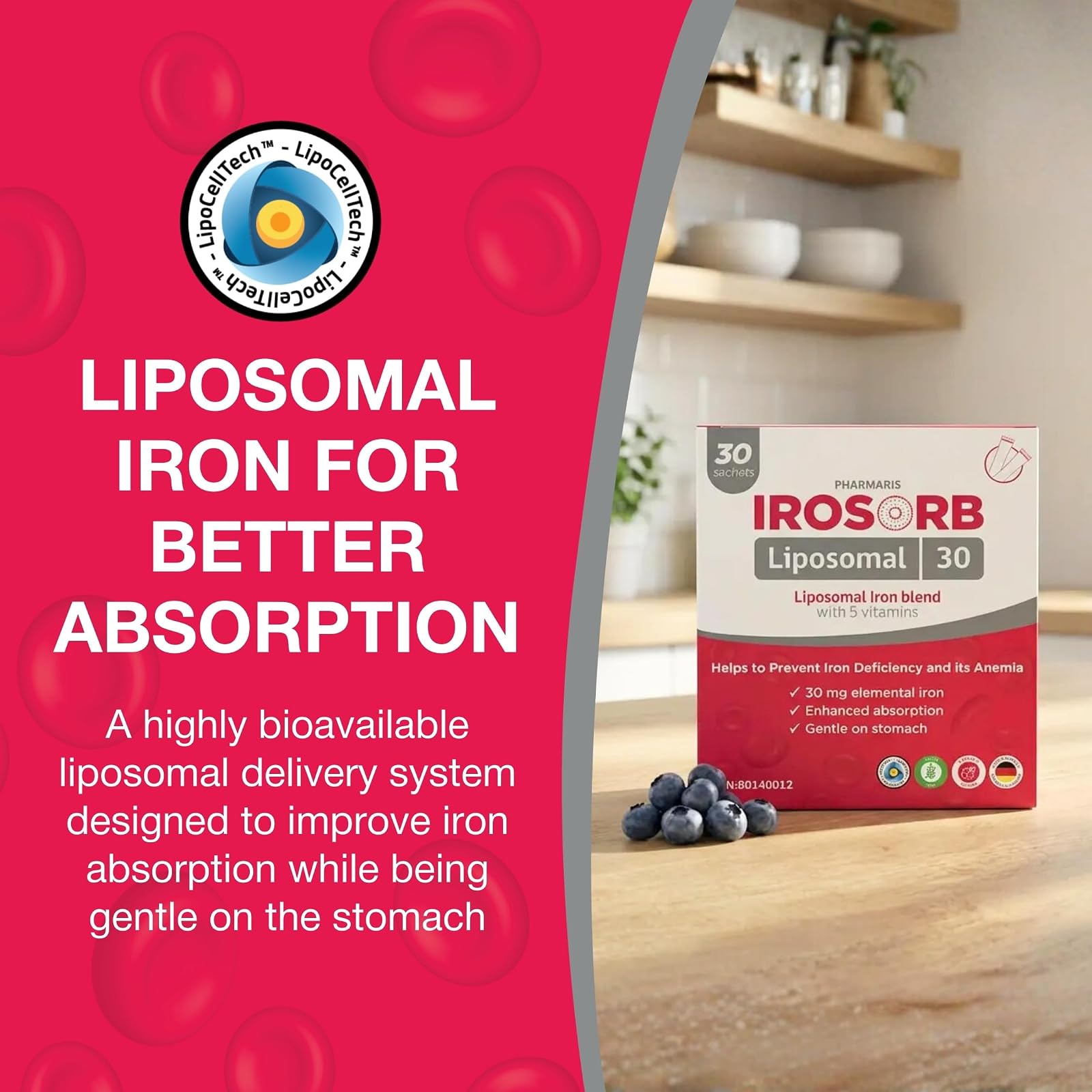 Vegan-friendly liposomal iron solution