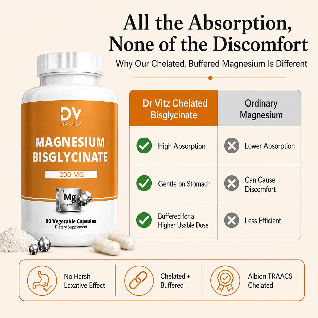 vegan-friendly magnesium bisglycinate capsules