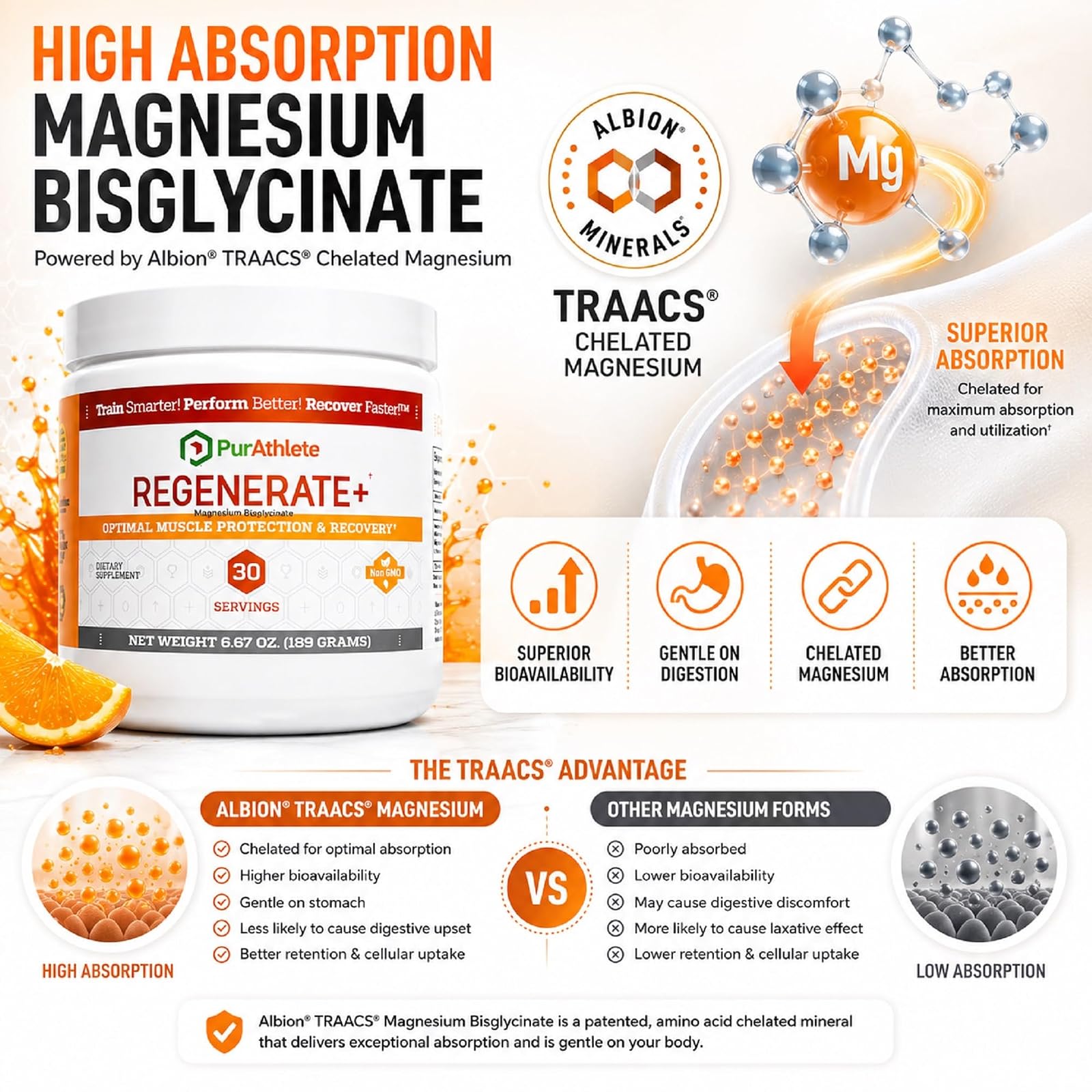 vegan-friendly magnesium bisglycinate powder