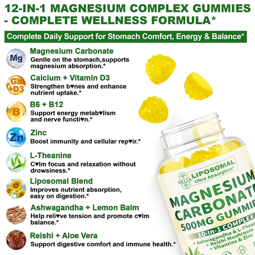 Vegan-friendly magnesium carbonate gummies