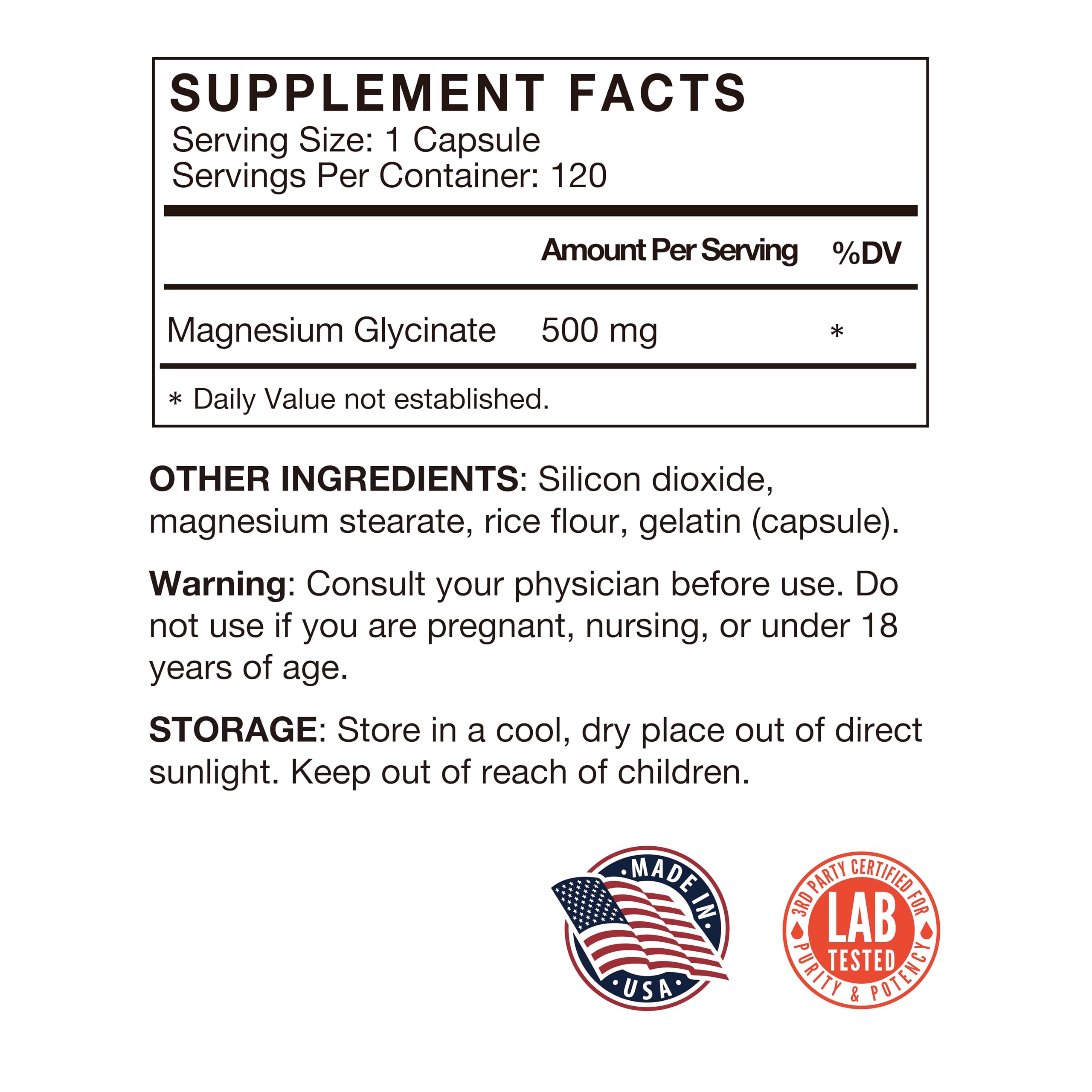 vegan-friendly magnesium glycinate capsules
