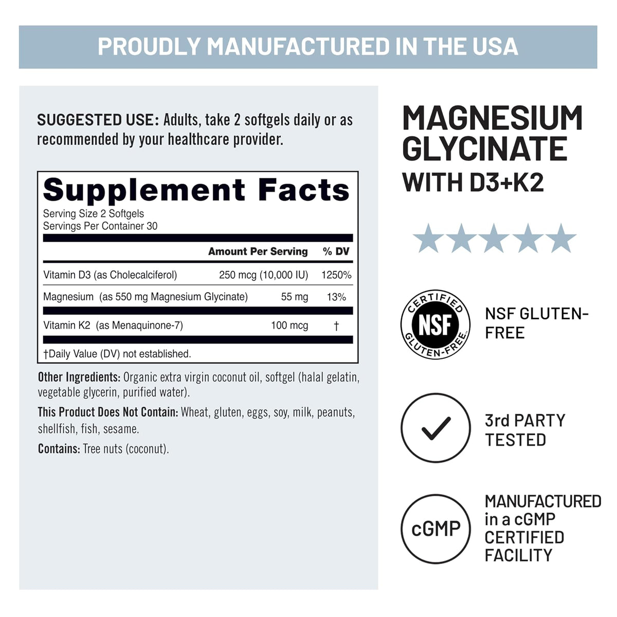vegan-friendly magnesium glycinate formula