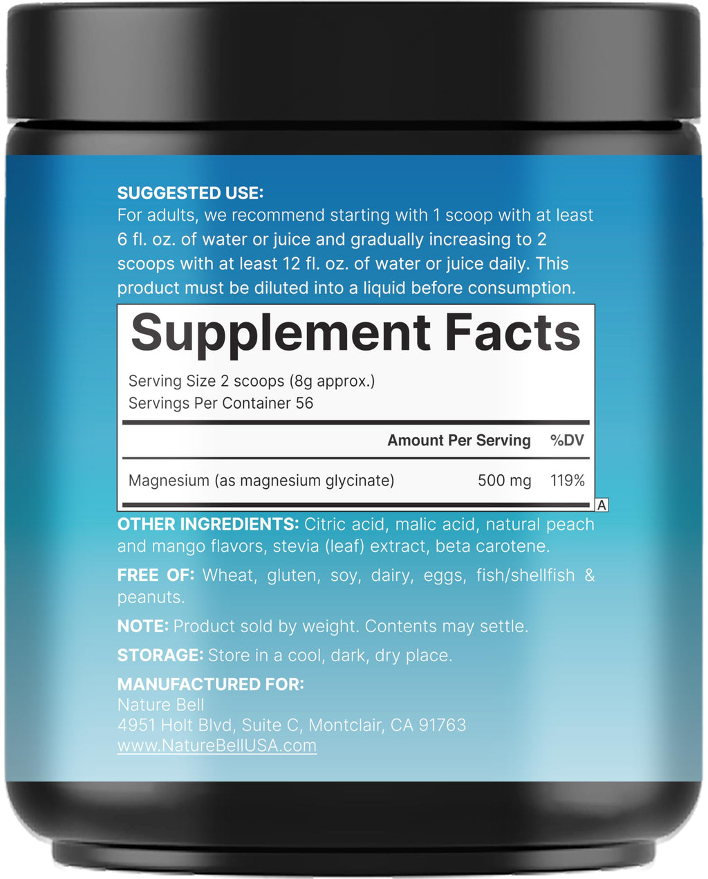vegan-friendly magnesium glycinate powder
