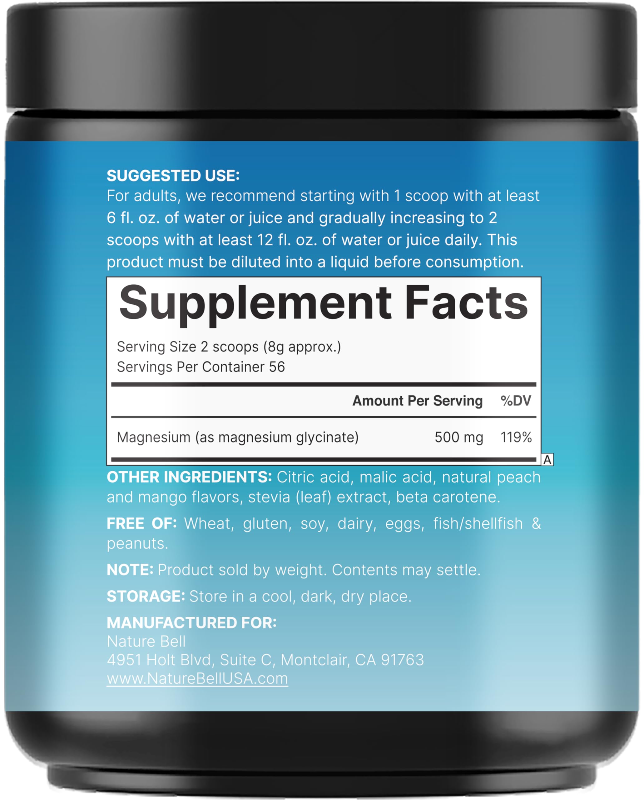vegan-friendly magnesium glycinate powder