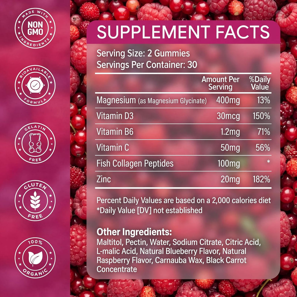 Vegan-friendly magnesium gummies for energy