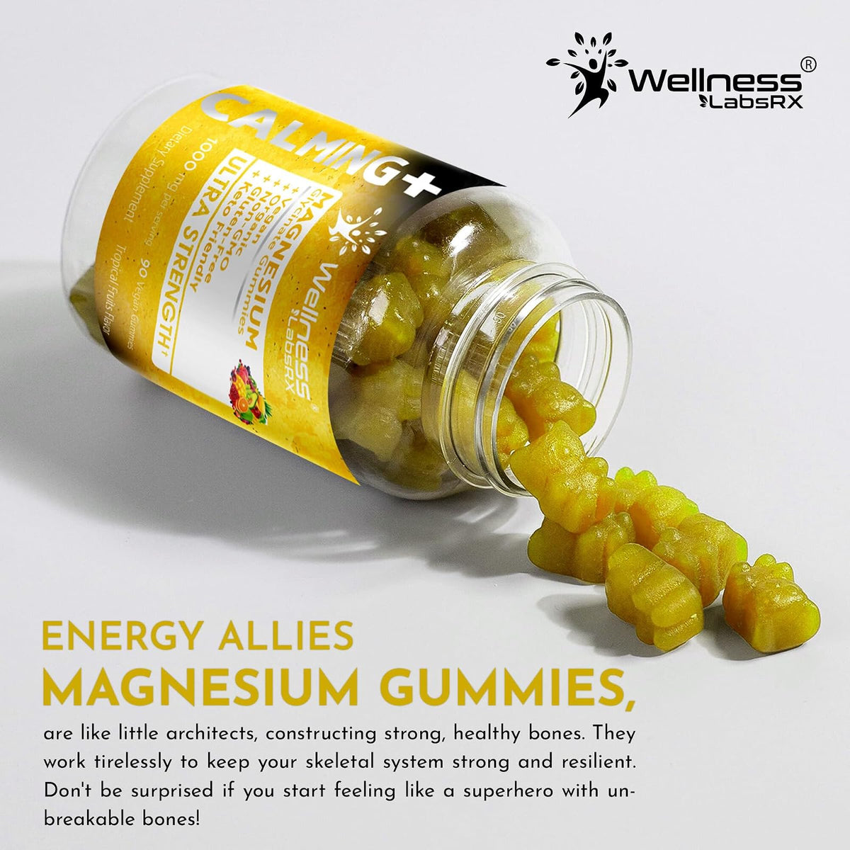 Vegan-friendly magnesium gummies with tropical flavour