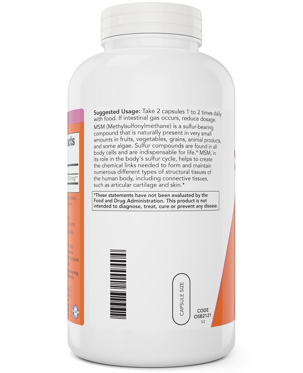 Vegan-friendly MSM for inflammation relief