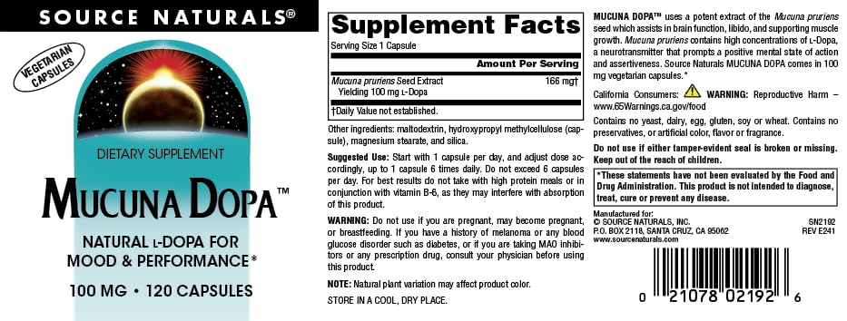 Vegan-friendly Mucuna Dopa formula