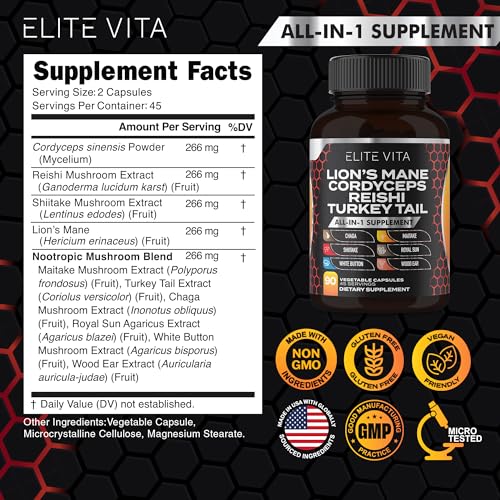 Vegan-friendly mushroom capsules for wellness