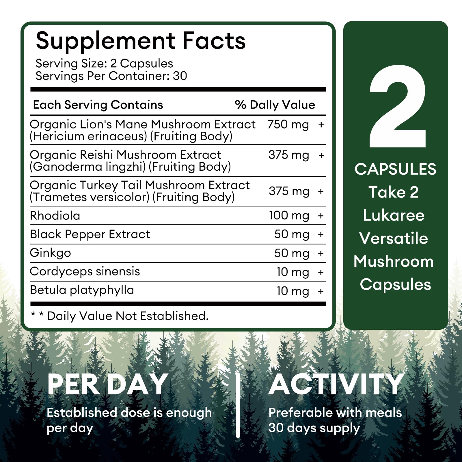 Vegan-friendly mushroom health capsules