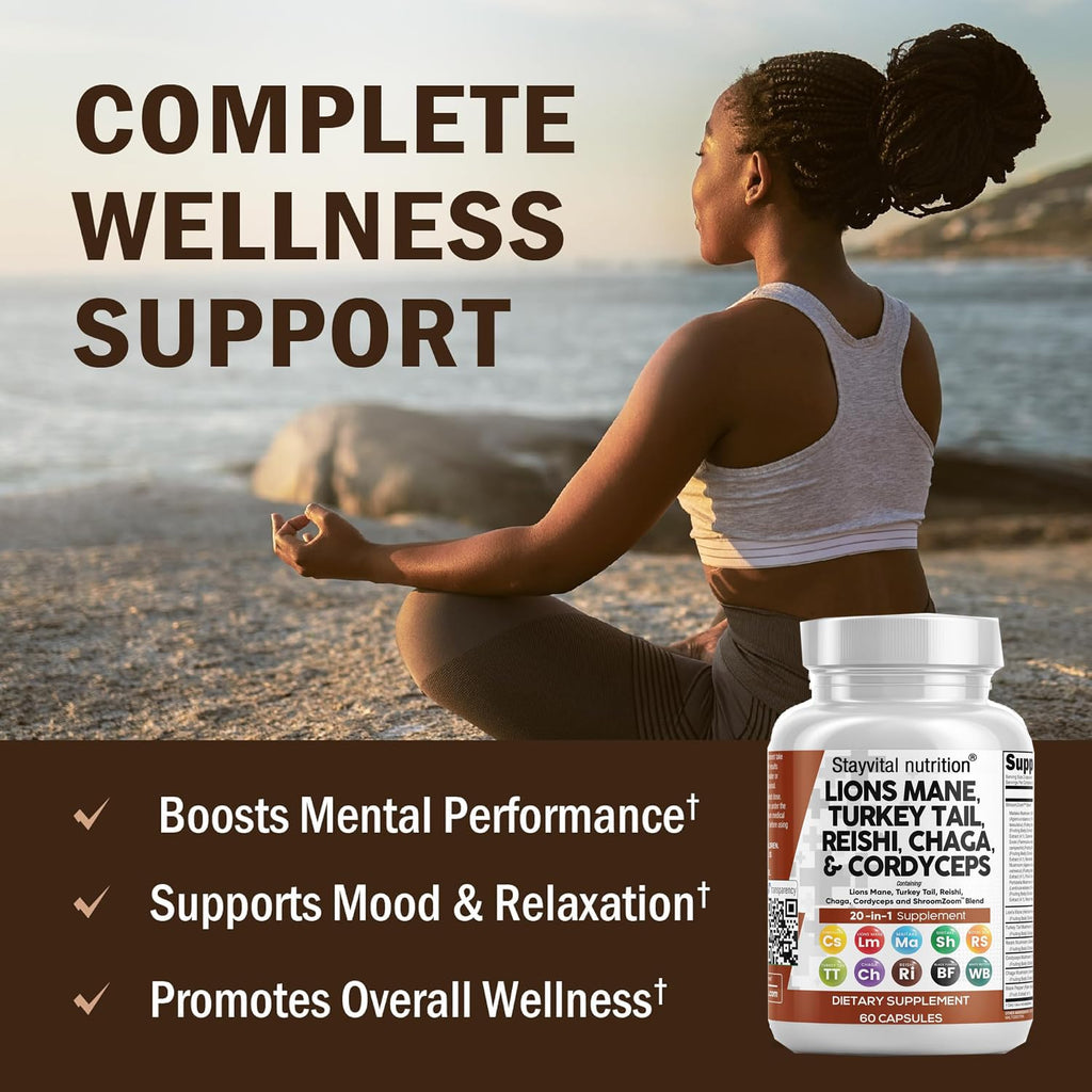 vegan-friendly mushroom health capsules